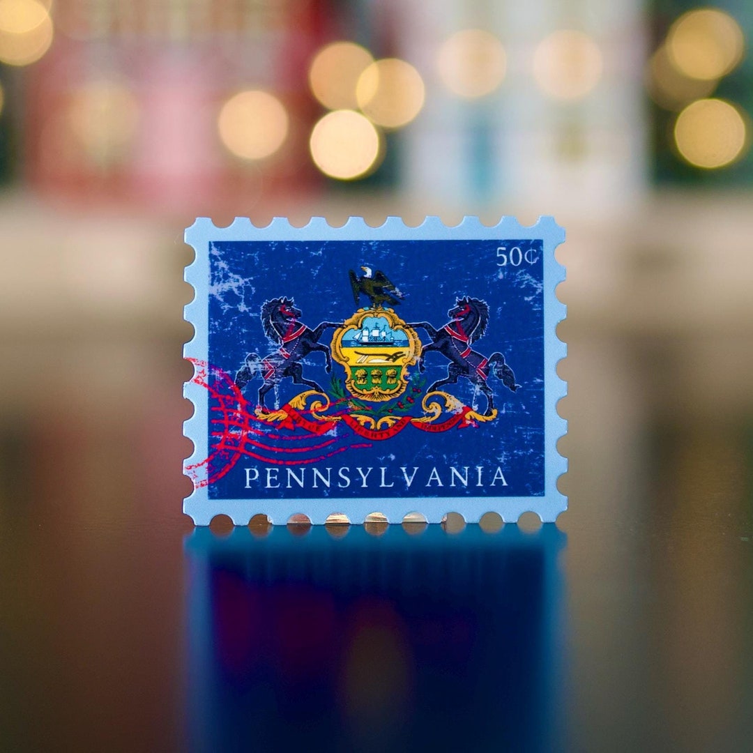 Pennsylvania State Flag Vinyl Sticker | PA Travel Stamp Style | Laptop ...