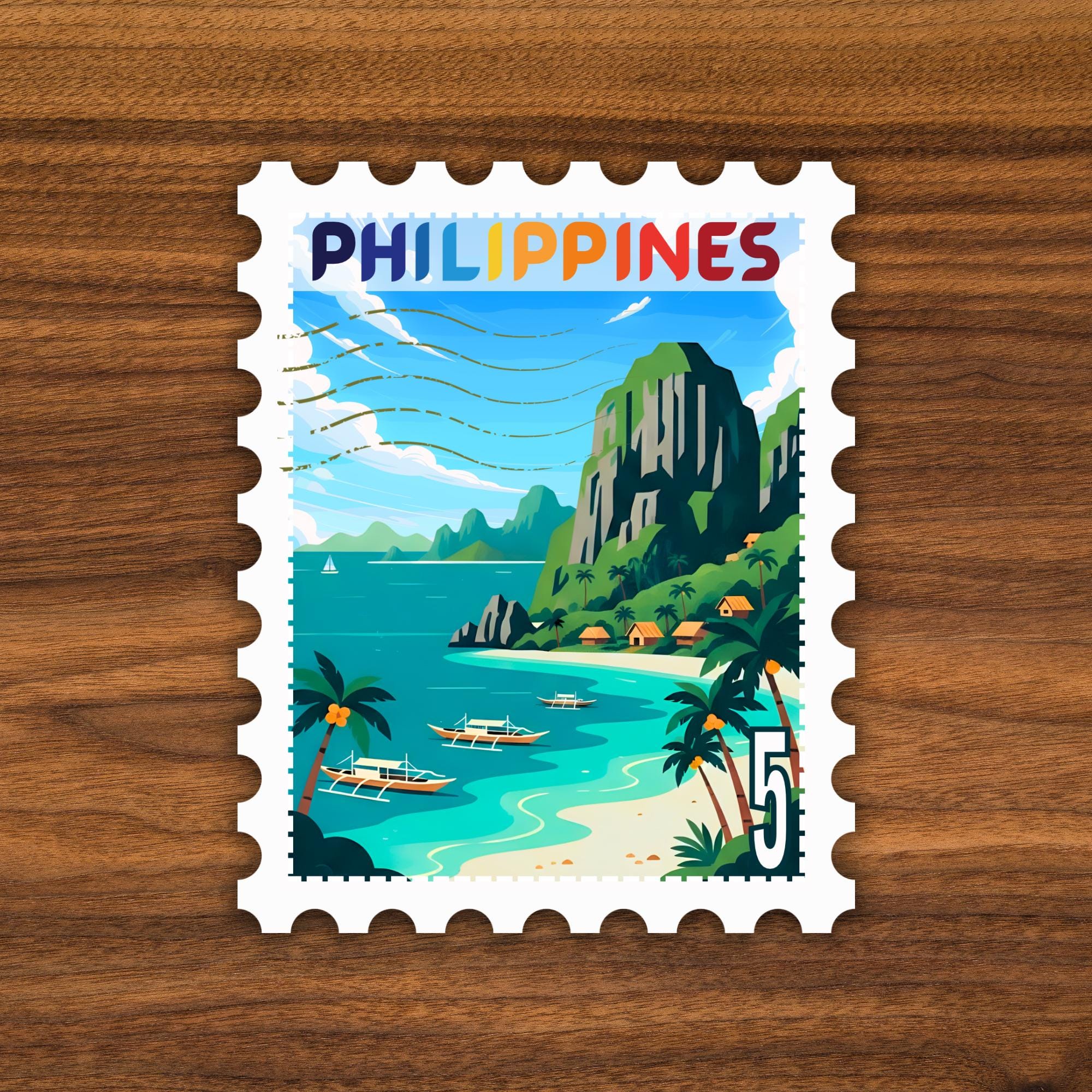 Philippines Travel Stamp Vinyl Sticker | Coron El Nido Palawan Stamp ...