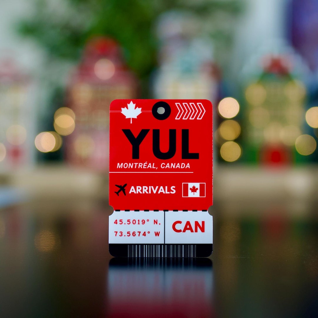 Montreal YUL Airport Luggage Tag Sticker | Boarding Pass Travel Sticker ...