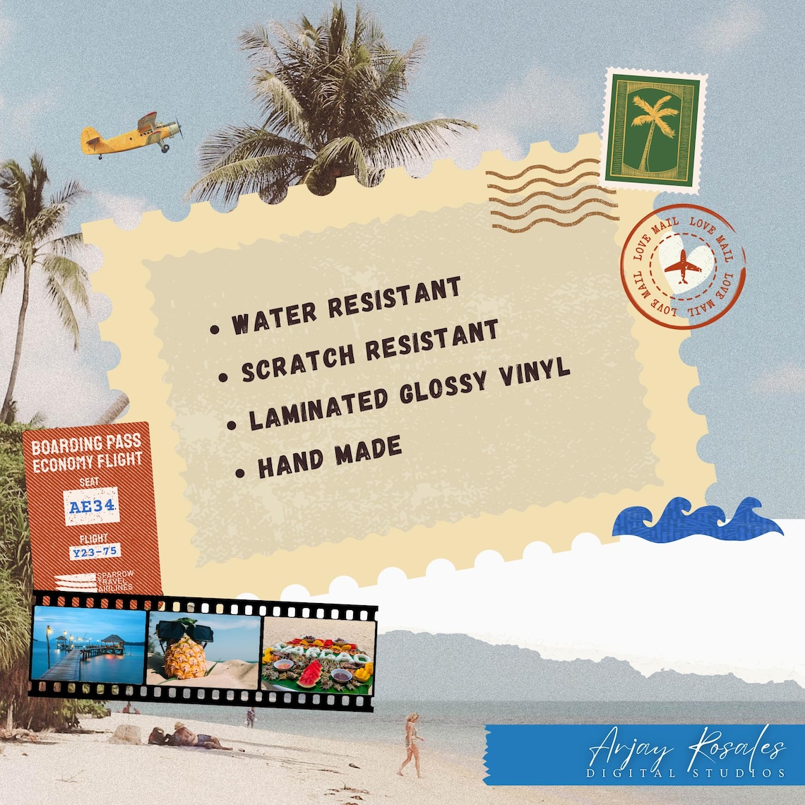 Philippines Travel Stamp Vinyl Sticker | Coron El Nido Palawan Stamp ...