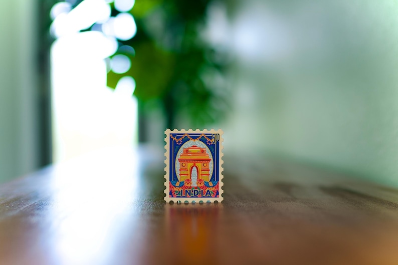 India Travel Stamp Vinyl Sticker | India Gate Begal Tiger Travel Stamp ...