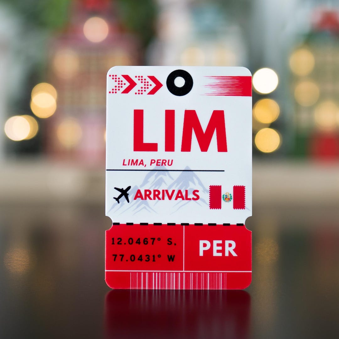 Lima LIM Peru Airport Luggage Tag Sticker | Boarding Pass Travel ...