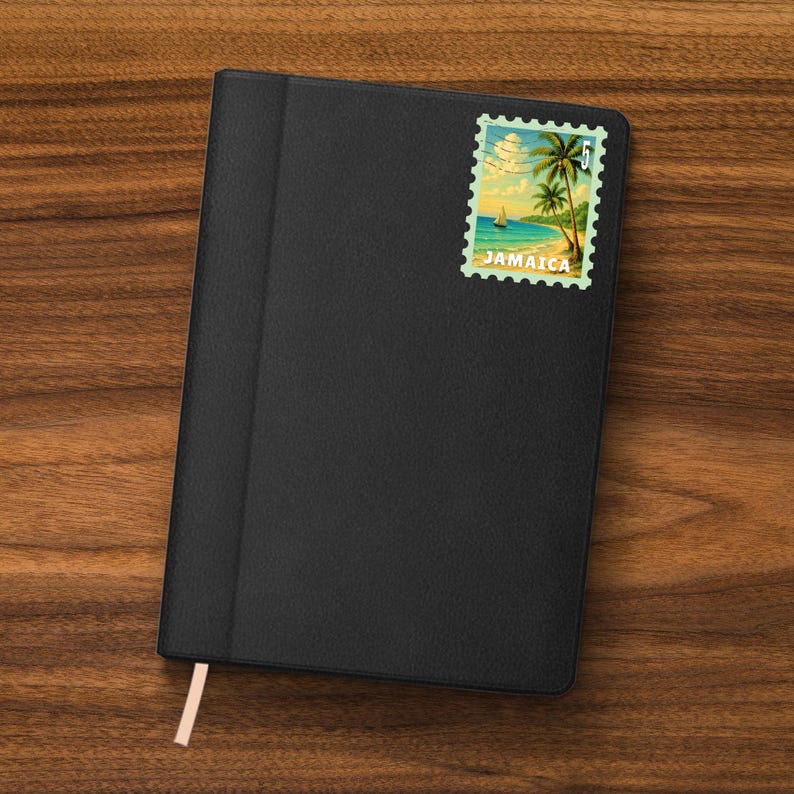 Jamaica Travel Stamp Vinyl Sticker | Jamaica Beach Stamp Sticker ...