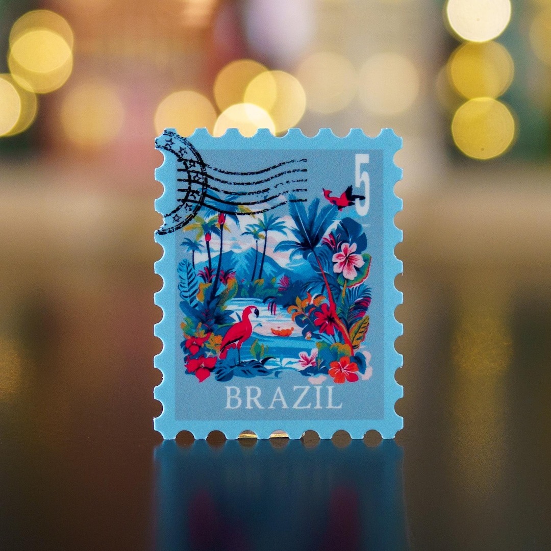 Brazil Travel Stamp Vinyl Sticker | Cute Brazil Amazon Rainforest ...