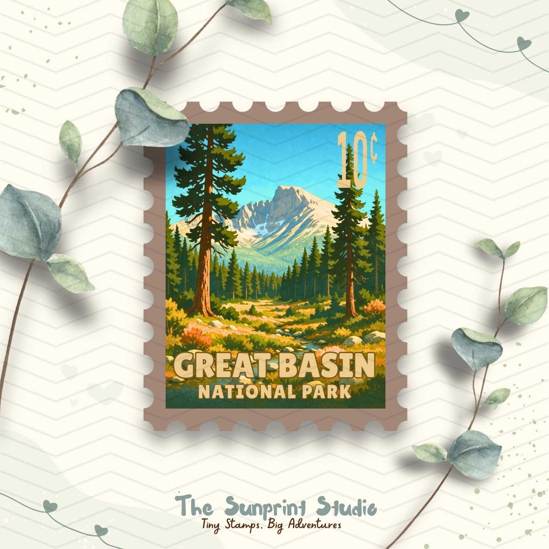 Great Basin National Park Postage Stamp Vinyl Travel Sticker | Laptop ...