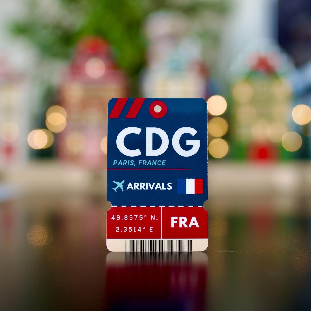 Paris CDG Airport Luggage Tag Sticker | Boarding Pass Travel Sticker ...