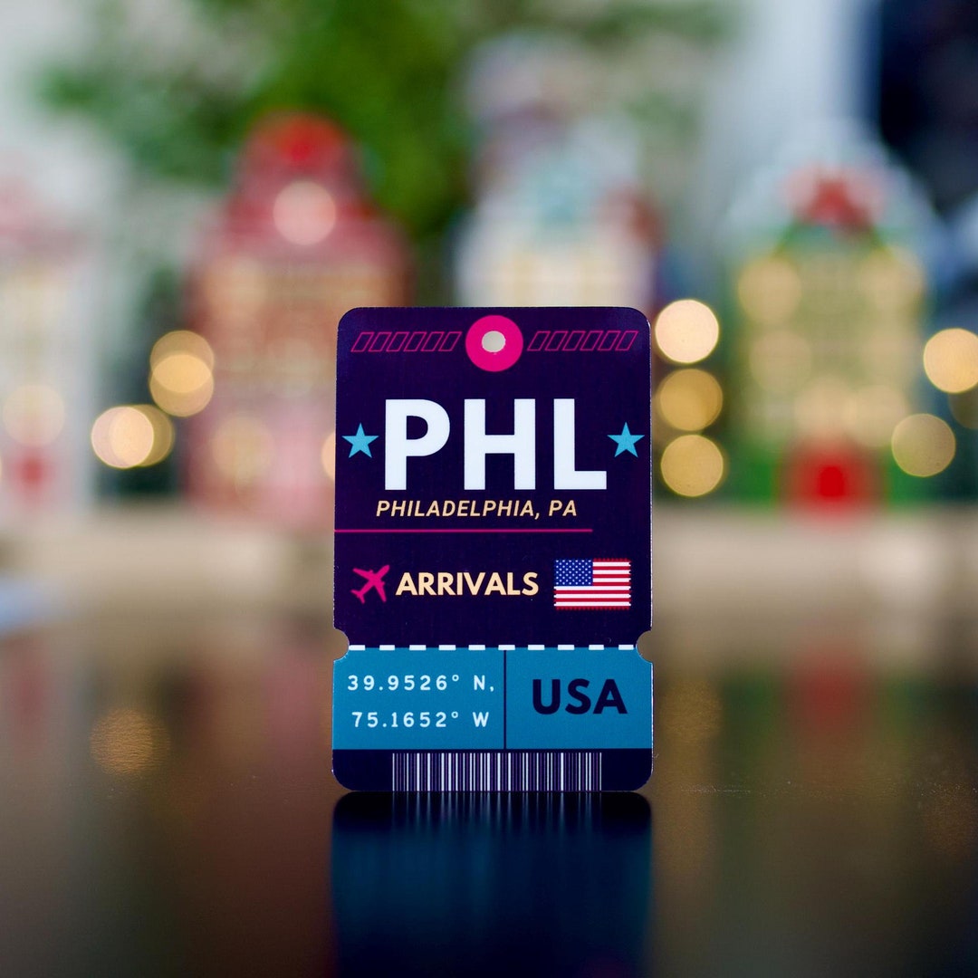Philadelphia PHL Airport Luggage Tag Sticker | Boarding Pass Travel ...