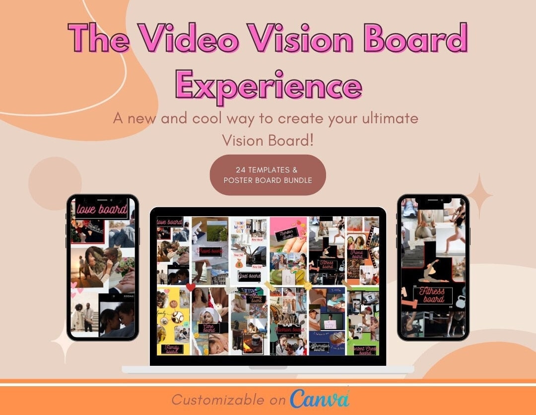 The Video Vision Board Experience (vision Board Canva Template) - Etsy