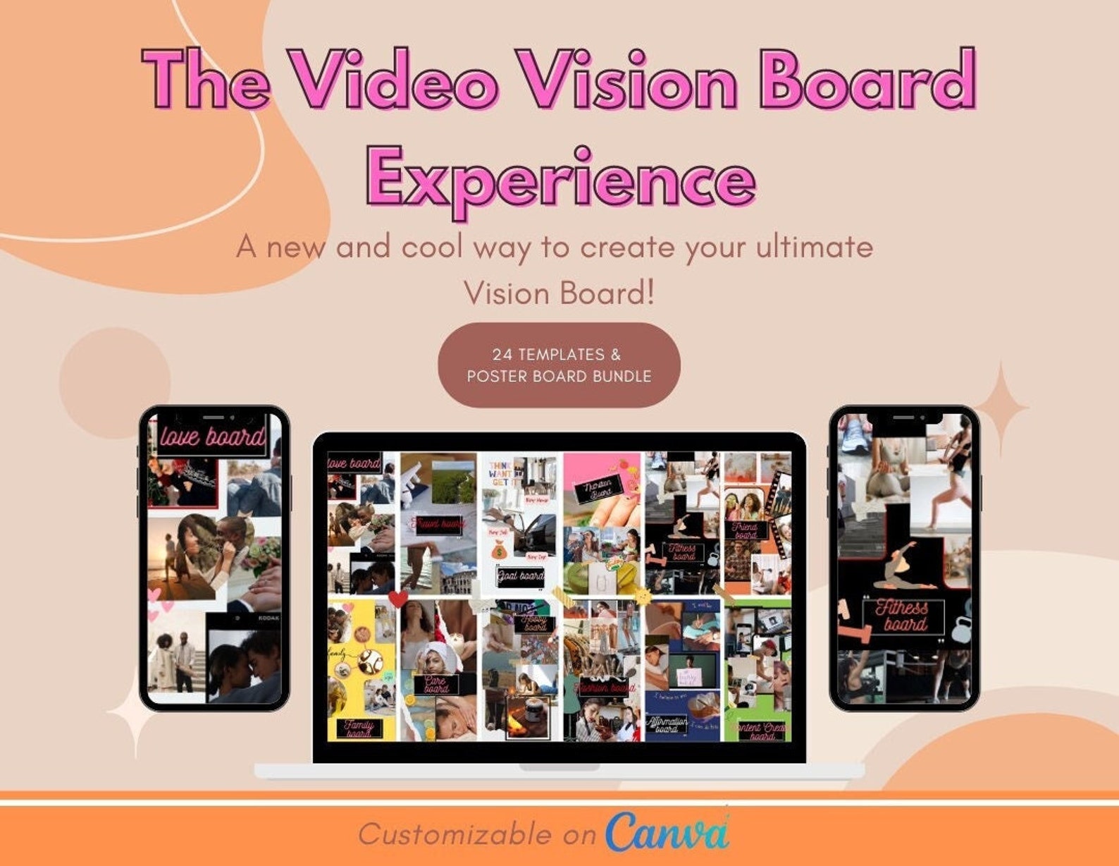The Video Vision Board Experience (vision Board Canva Template) - Etsy