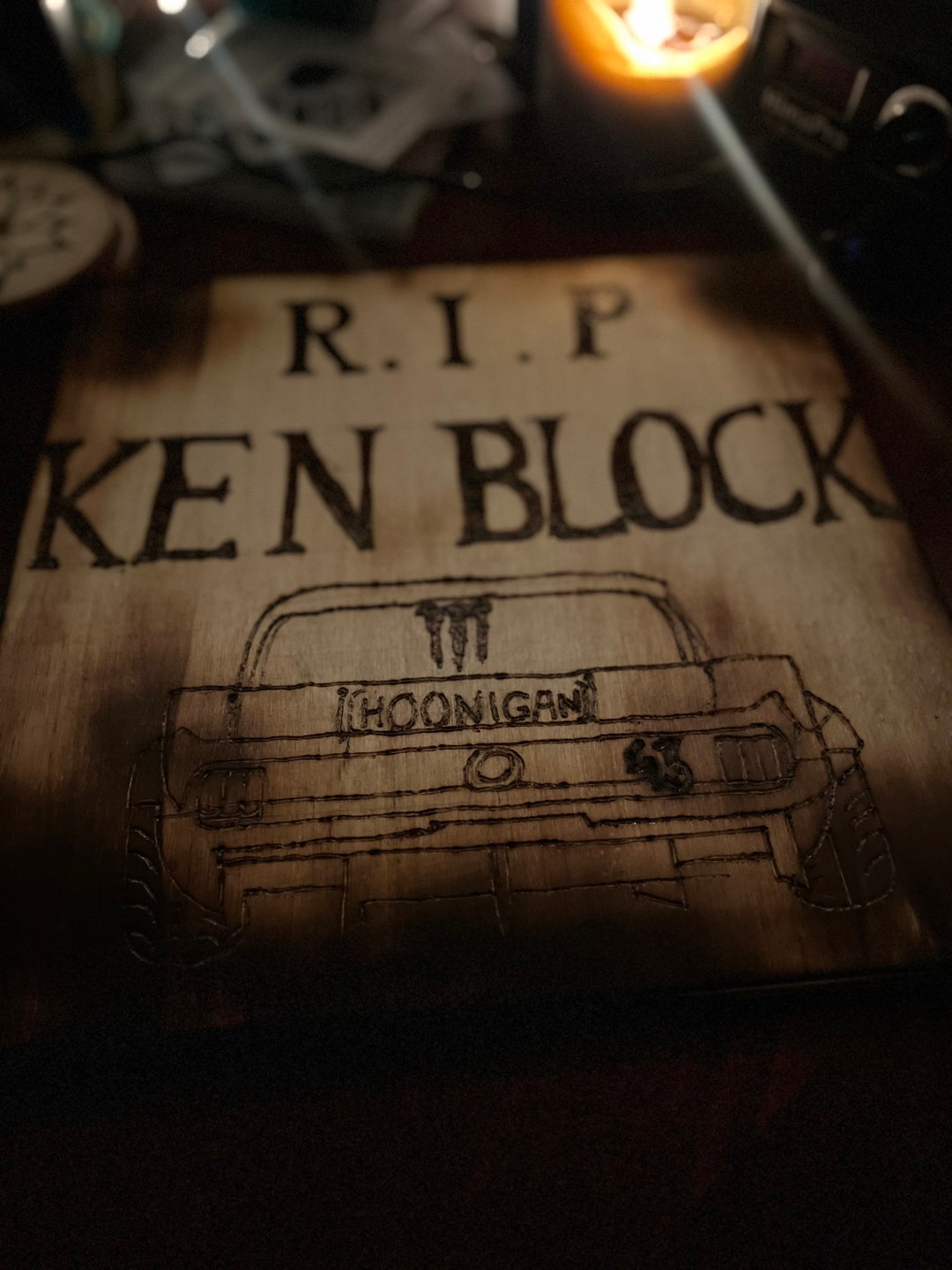 Ken Block Wood Burning Tribute - Etsy
