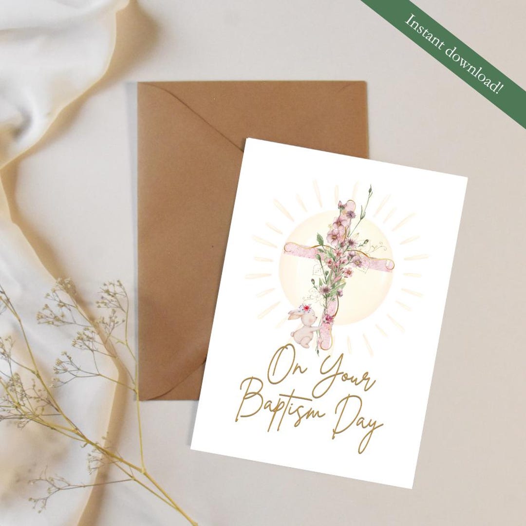Printable Baptism Card - Digital Download 5 X 7'' - Etsy
