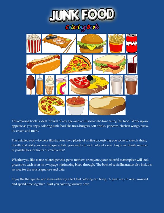Healthy Junk Food Coloring Pages