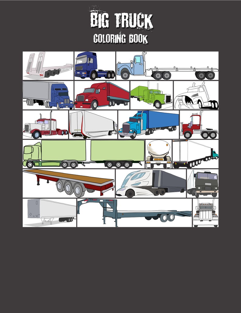 Big Truck Coloring Book - Etsy