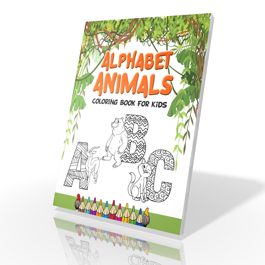 Alphabet Animals Coloring Book for Kids: Easy Educational Coloring ...