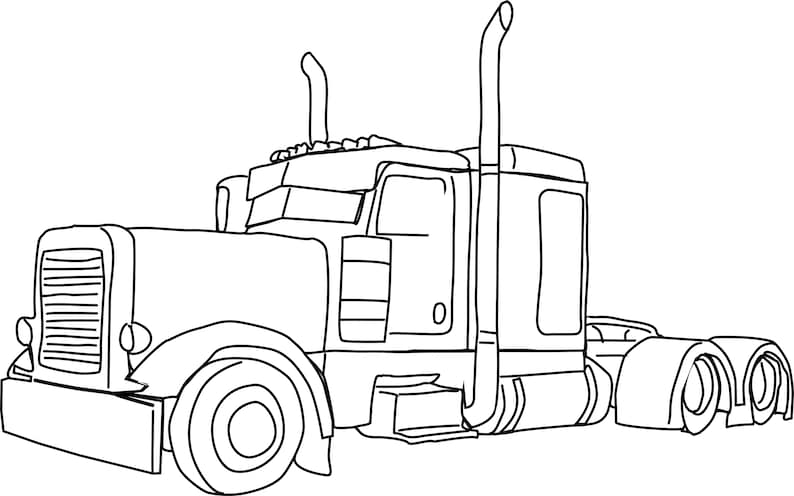 Big Truck Coloring Book - Etsy