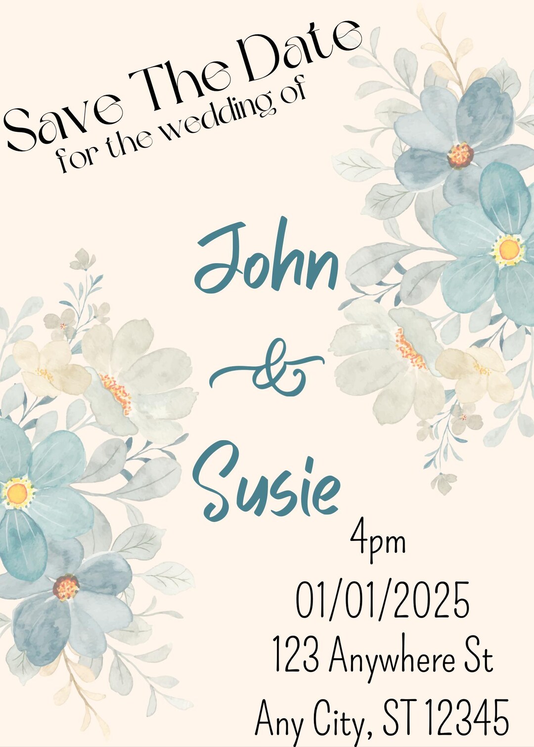 Editable Digital Download Save the Date Template - Perfect for Any ...