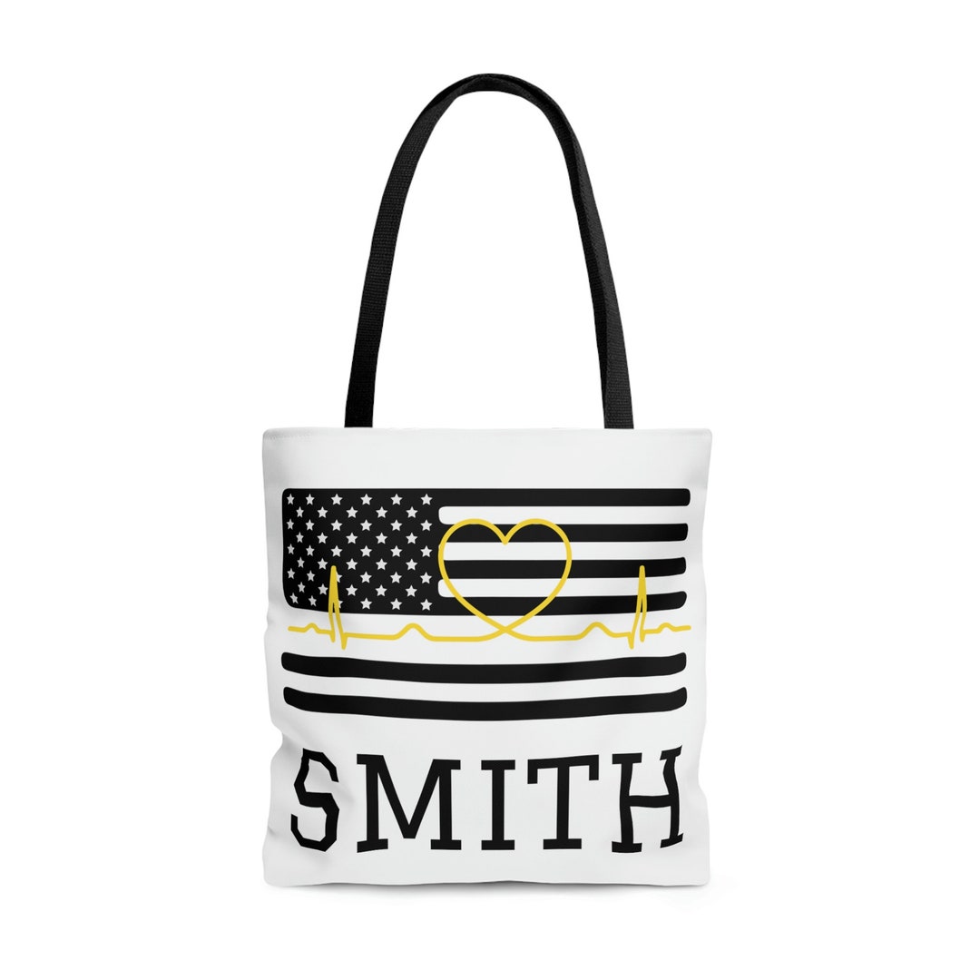 Custom 911 Dispatcher Thin Yellow Line Tote Bag Dispatcher Gift ...
