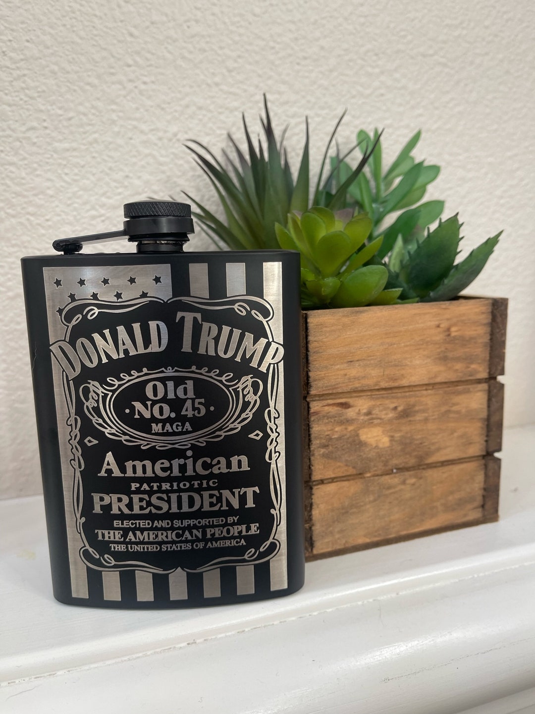 President Donald Trump 8 Oz Hip Flask With Mini Funnel - Republican ...