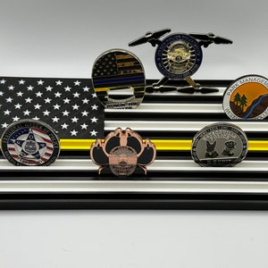 Thin Yellow Line Dispatcher Challenge Coin Holder - 13 Row Display ...