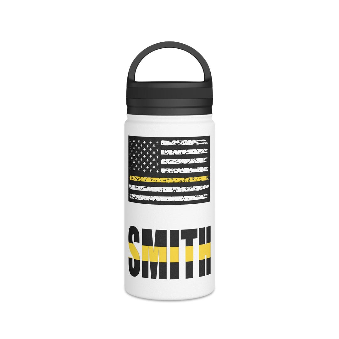 911 Dispatch Thin Yellow Line Flag Stainless Steel Water Bottle ...