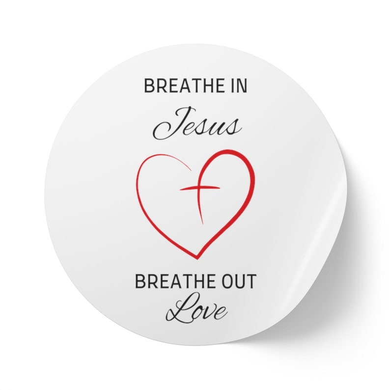 Breathe in Jesus Round Sticker Label Rolls - Etsy