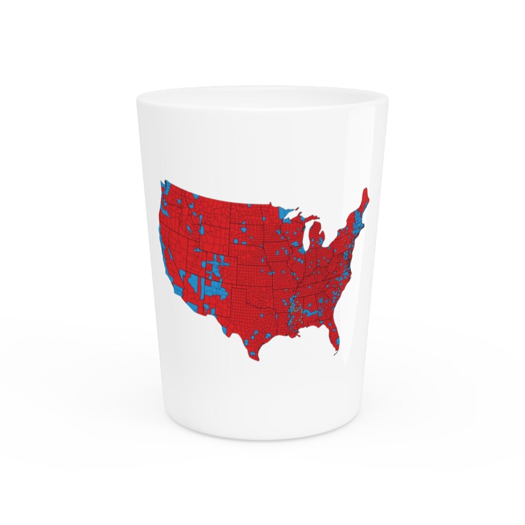 Red America Map Shot Glass, Republican Party Supporter Gift, Trump 2024 ...