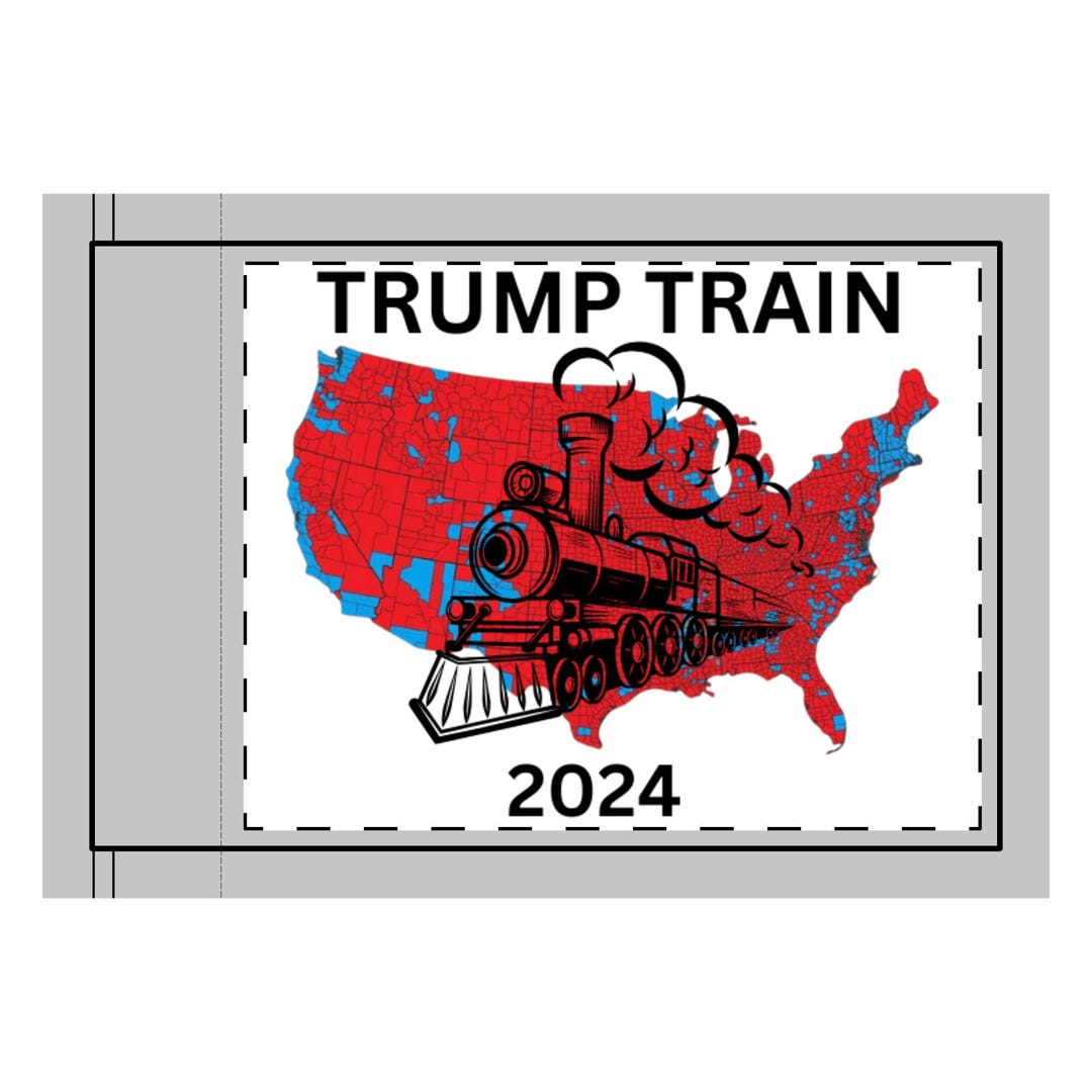 TRUMP TRAIN Red America Flag, Double-sided Flag, Patriotic Gift, 2024 ...
