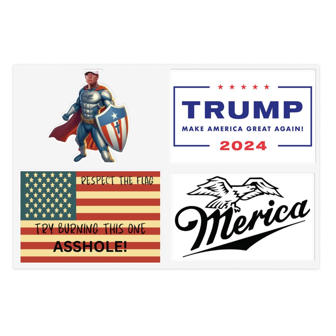 Political Sticker Set, Trump Supporter Stickers, Patriotic Decals ...