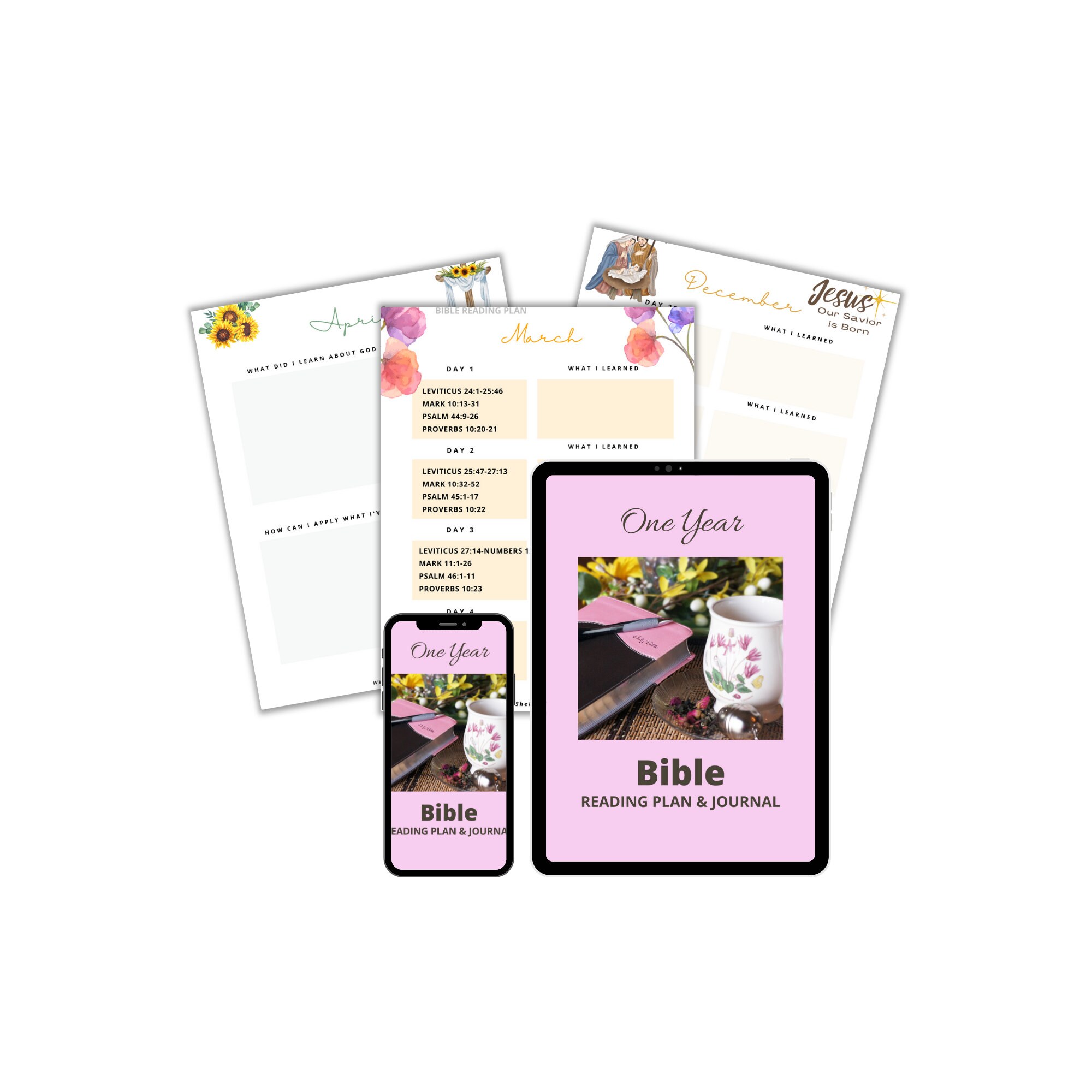 A Bible in a Year Journal Bible Tracker Start to Finish Bible Plan ...