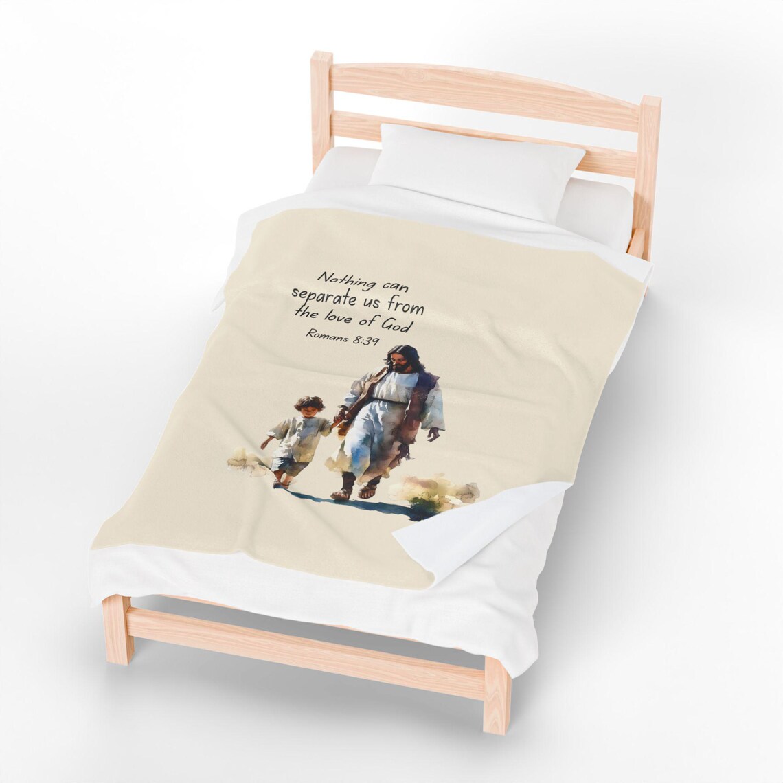 Christian Scripture Velveteen Plush Blanket, Jesus Walking With Child ...