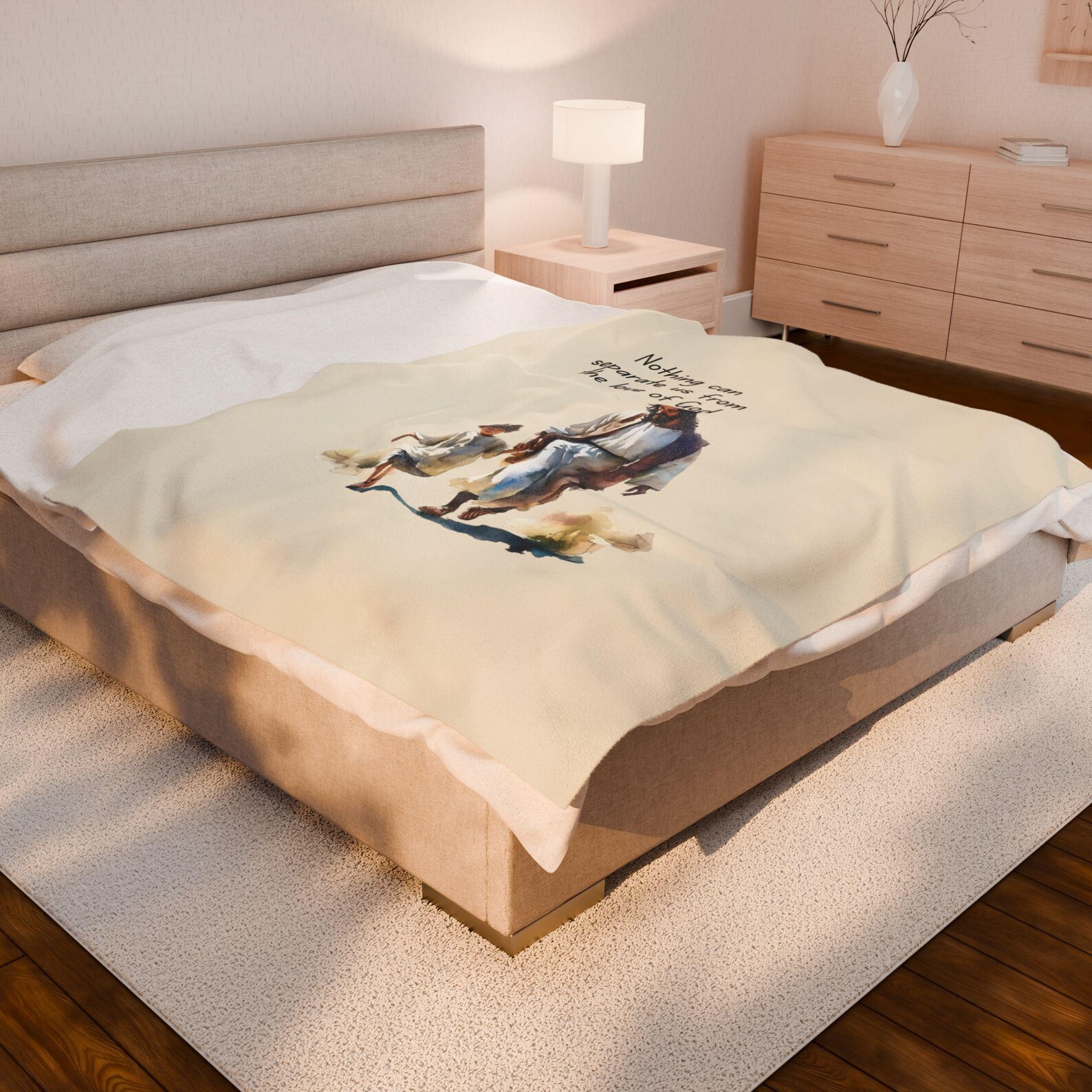 Christian Scripture Velveteen Plush Blanket, Jesus Walking With Child ...