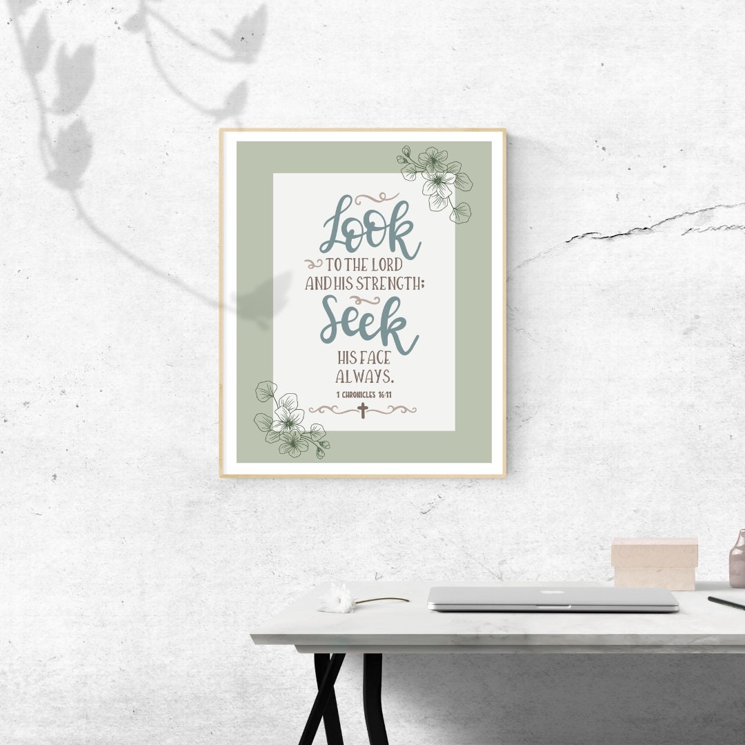 Nature Wall Decor, Bible Verse, Home Decor Green, Digital Download ...