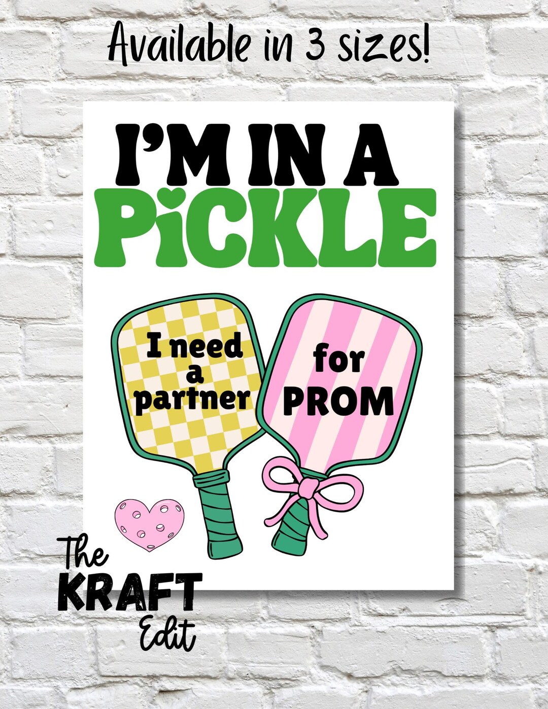 Be My Match Pickleball Prom Proposal Sign, Pickle Ball Promposal ...