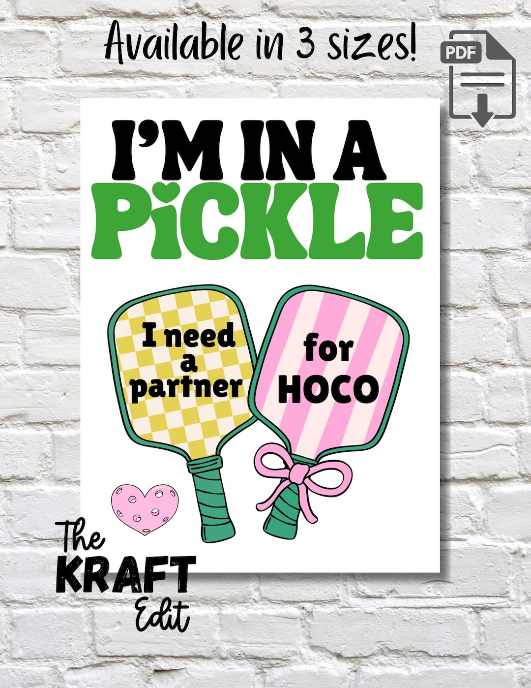 Be My Match, Pickleball Homecoming Proposal Sign, Pickle Ball HOCO ...