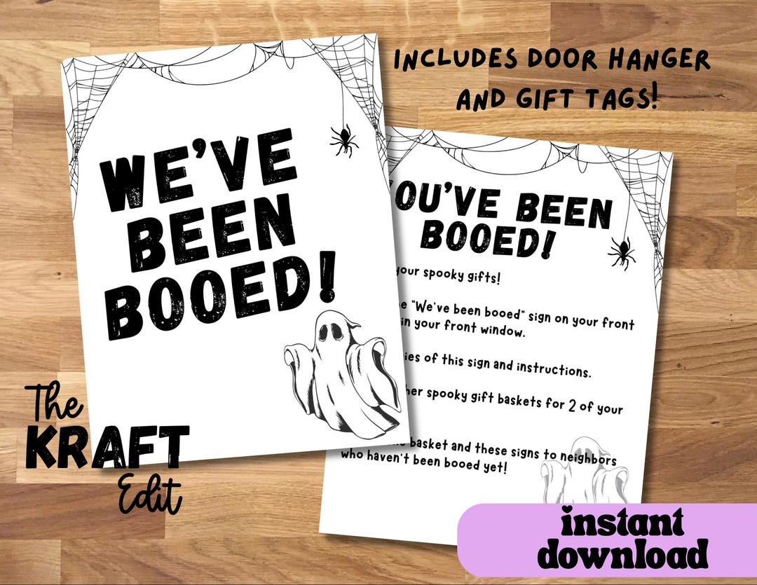 Ghost You’ve Been Booed Printable Set, Halloween Boo Game for Neighbors ...