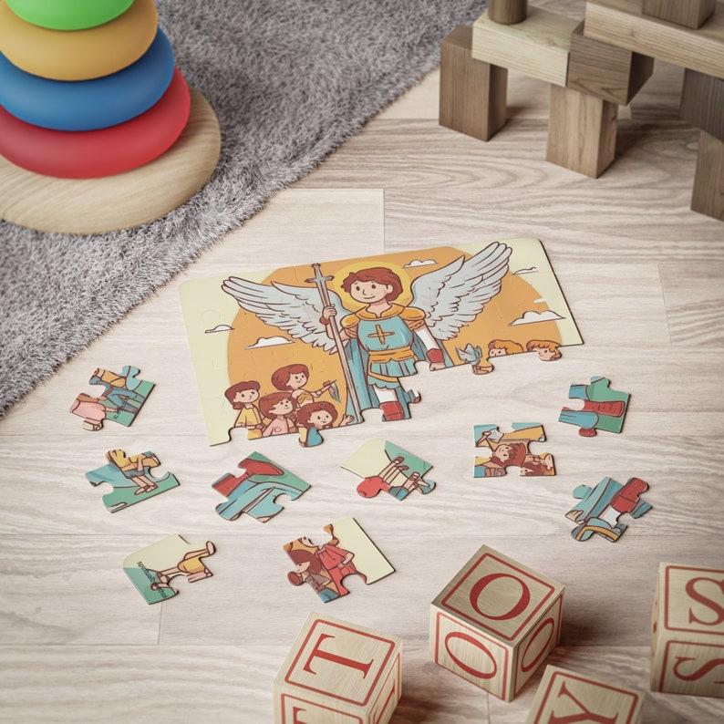 Saint Michael Archangel Kids Puzzle, Kids Catholic Saint Puzzle ...