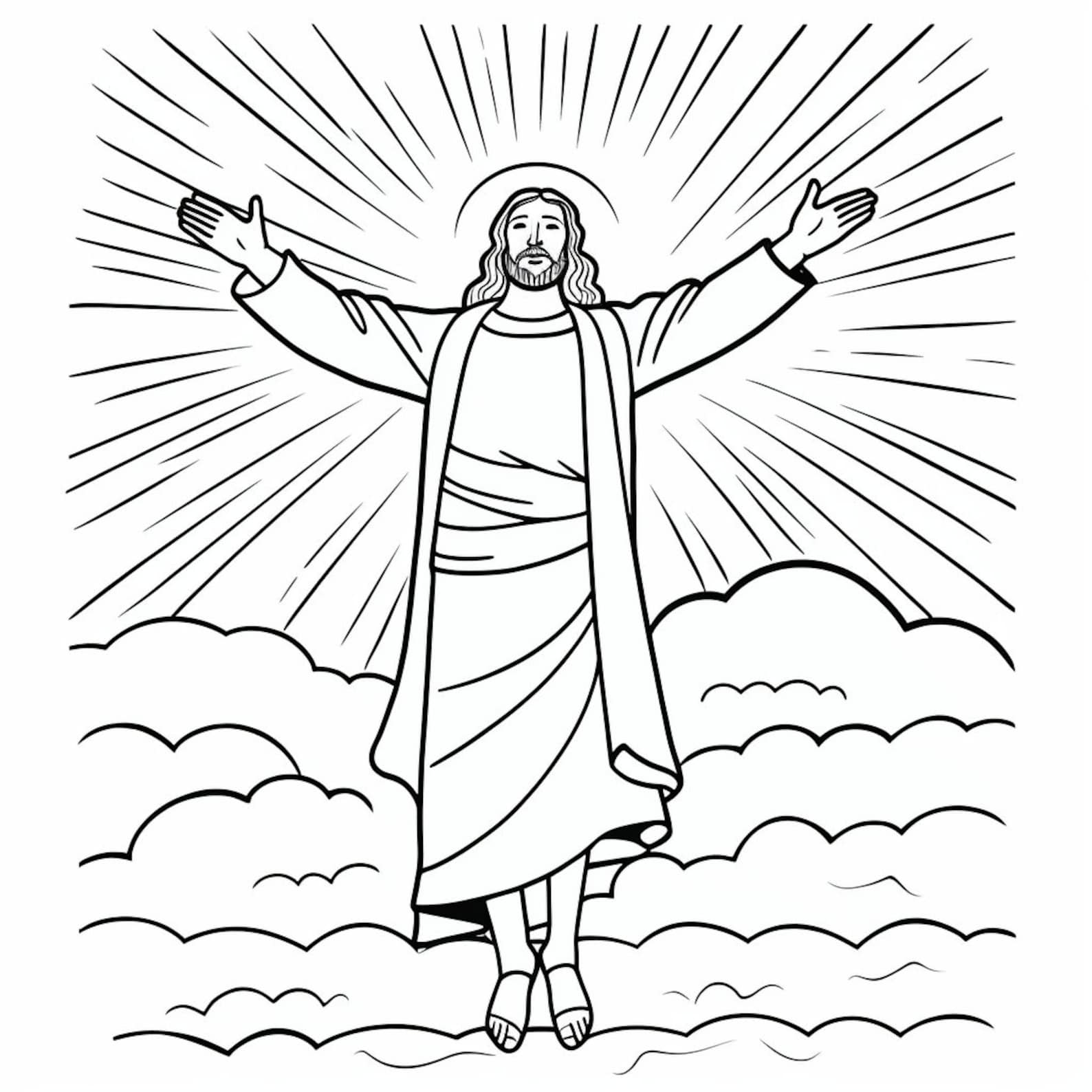 Ascension Day Digital Coloring Page for Kids - Jesus Coloring Page ...