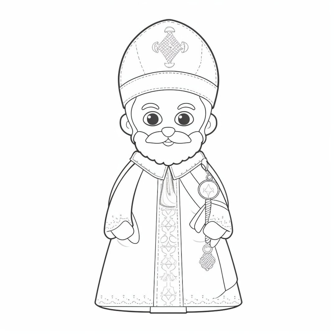 Kids Saint Nicholas Coloring Page - Religious Christmas Activity for ...