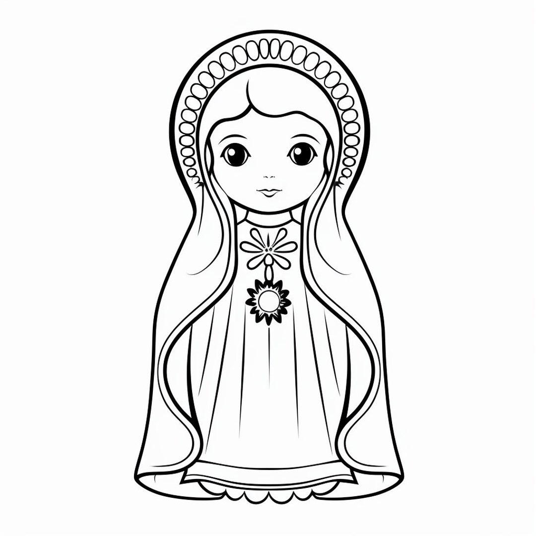 Kids Mother Mary Coloring Pages - Religious Coloring Pages - Catholic ...