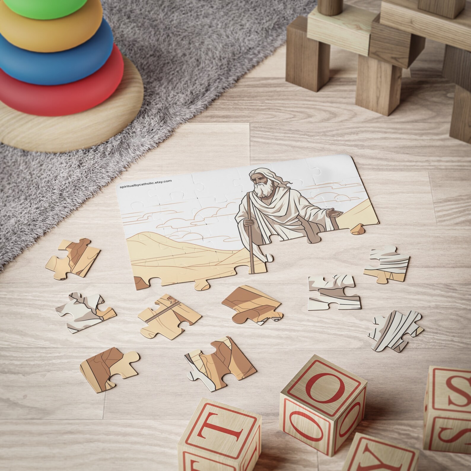 Moses Kids Puzzle, Kids Catholic Saint Puzzle, Catholic Teacher Gift ...