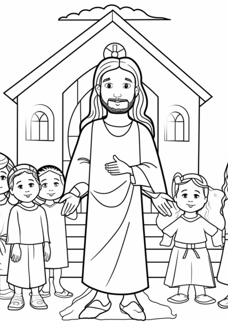 Kids Jesus Coloring Page Back to School Coloring With Jesus - Etsy