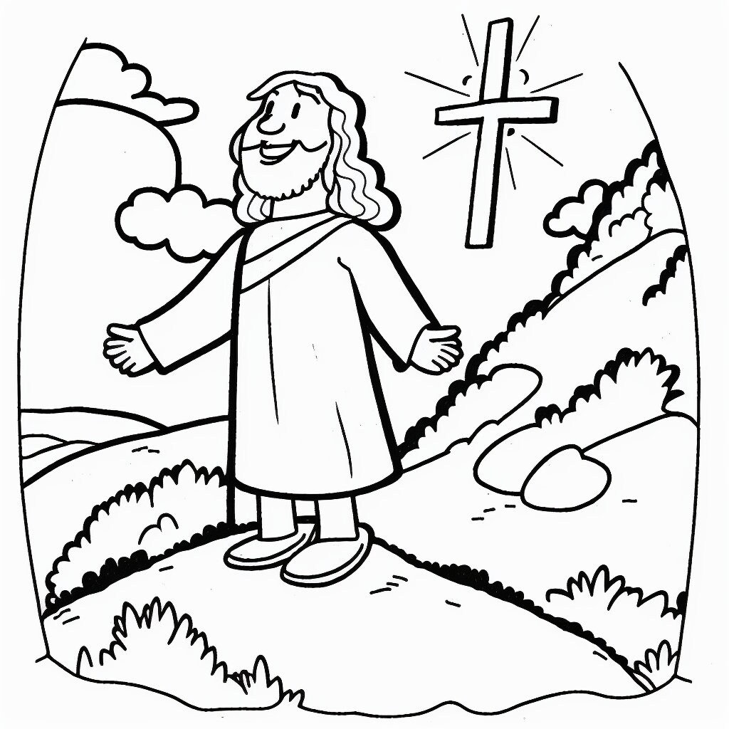 Kids Jesus Coloring Page - Child Easter Coloring Page - Toddler ...