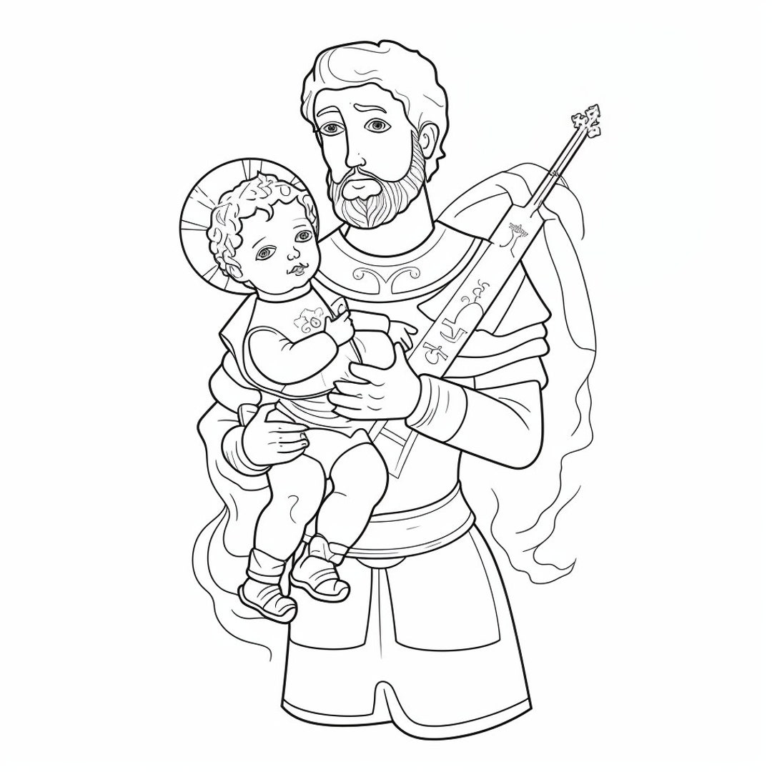 Kinder Saint Christopher Coloring Page - Religiöse Malseite ...