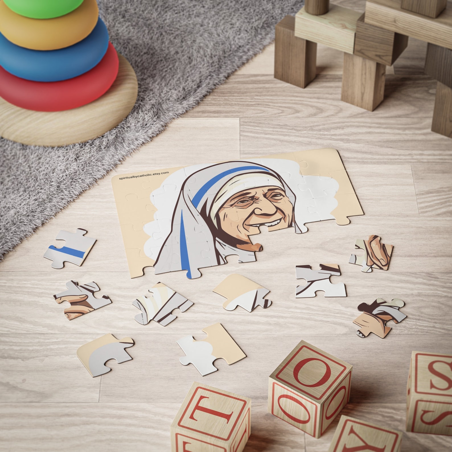 Mother Teresa of Calcutta Puzzle, Kids Catholic Saint Puzzle, Catholic Teacher Gift, Religious ...