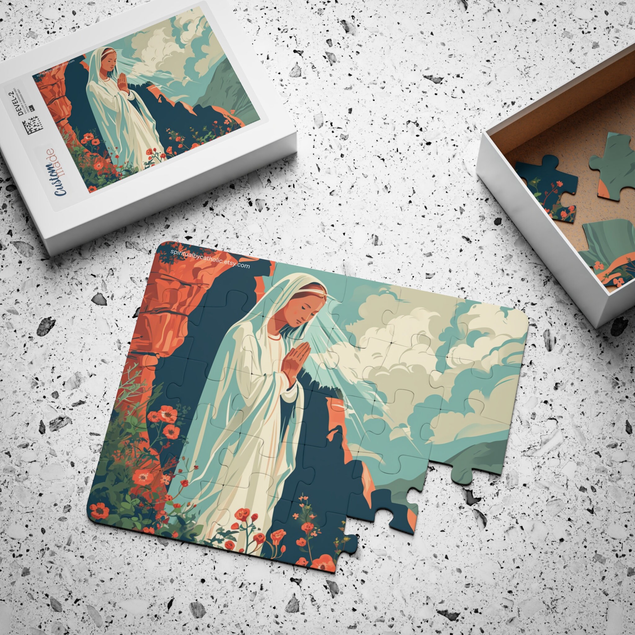 Our Lady of Lourdes Kids Puzzle, Kids Catholic Saint Puzzle, Catholic ...