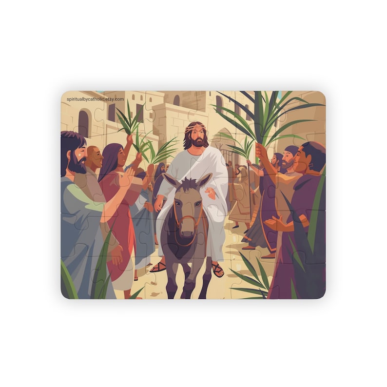 Palm Sunday Puzzle, Jesus Palm Sunday Jigsaw, Kids Christian Puzzle ...