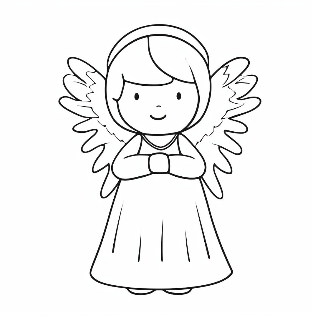 Kids Angel Coloring Page - Religious Christmas Activity for Children ...