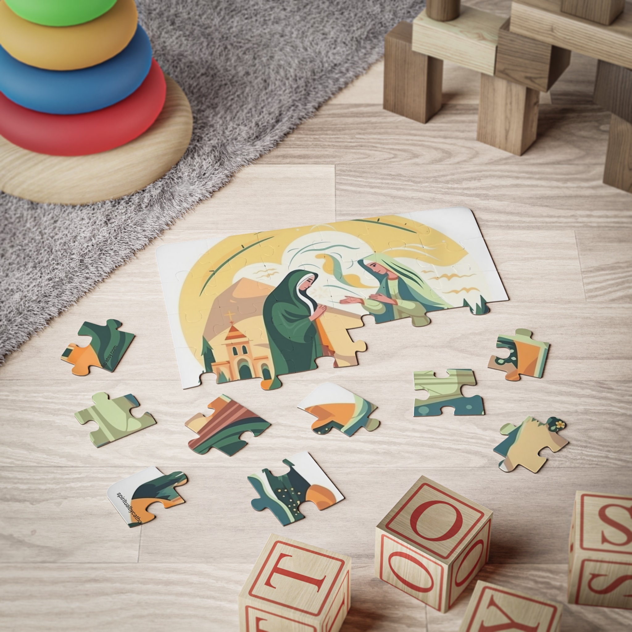 Our Lady of Visitation Puzzle, Kids Catholic Saint Puzzle, Catholic ...
