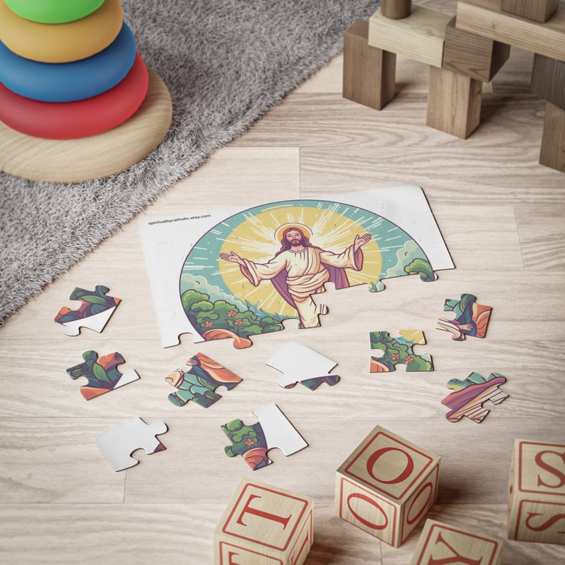 Kids' Jesus Puzzle Religious, Jesus Has Risen Jigsaw, Catholic Easter ...