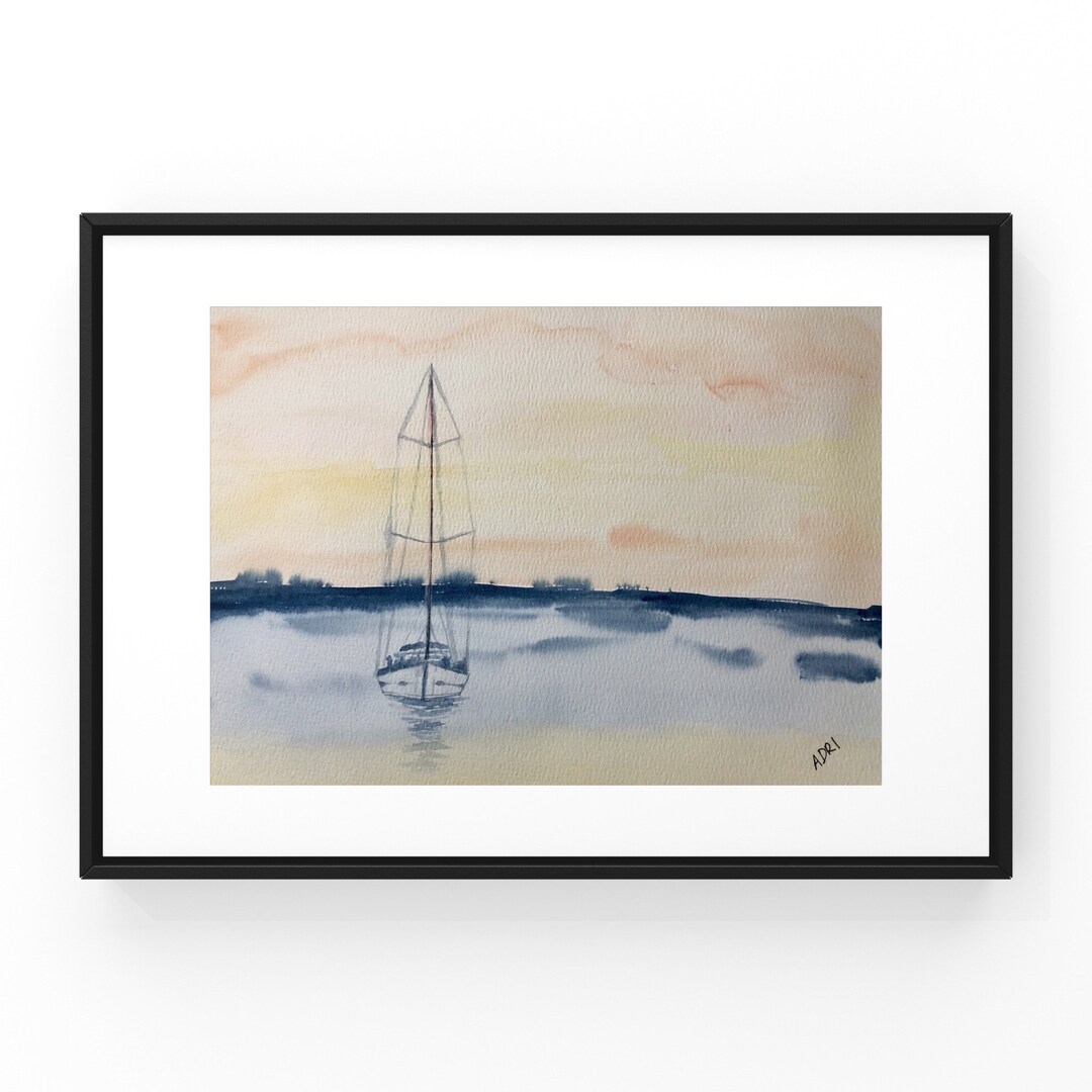 Monterey Minimalist Watercolor Painting. Original Abstract - Etsy